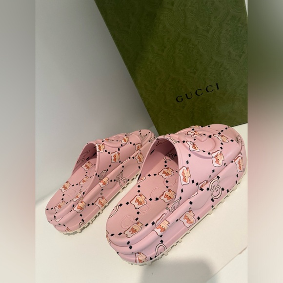 Gucci | Shoes | Gucci Sandal Cubic Rubber Pink Multicolor | Poshmark